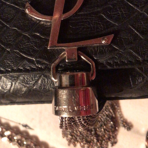 Saint Laurent | Bags | Authentic Ysl Black Exotic Snake Skin Kate Bag ...